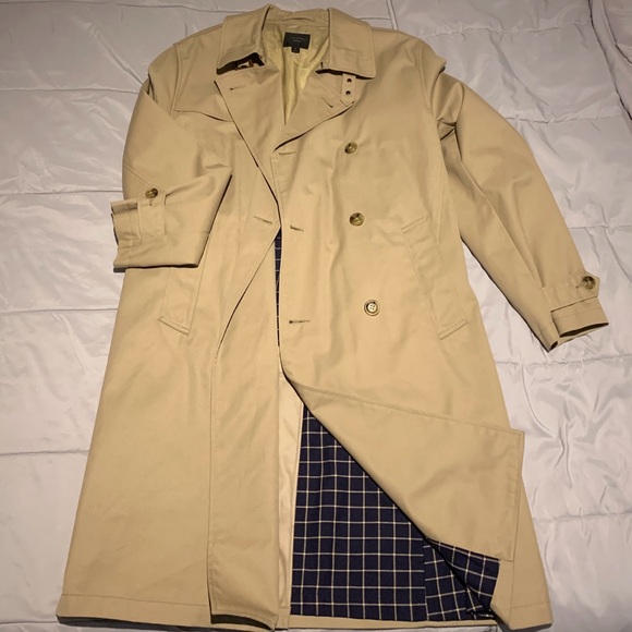 J. Crew | Jackets & Coats | J Crew Ludlow Longline Trench Coat Plaid ...